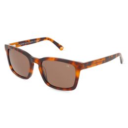 Botaniq BIS-7040 | Unisex-Sonnenbrille | Fassung: Vollrand, Quadratisch, Acetat, Braun Havanna | Glasfarbe: Braun