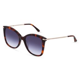 Calvin Klein CK22514S | Unisex-Sonnenbrille | Fassung: Vollrand, Butterfly, Kunststoff, Havanna Gl&auml;nzend | Glasfarbe: Blau Verlaufend