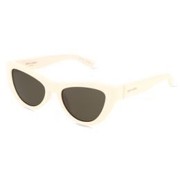 SAINT LAURENT SL676 | Unisex-Sonnenbrille | Fassung: Vollrand, Butterfly, Acetat Spritzguss, Wei&szlig; | Glasfarbe: Grau