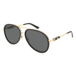 Versace VE2260 | Unisex-Sonnenbrille | Fassung: Vollrand, Pilot, Edelstahl, Schwarz | Glasfarbe: Grau