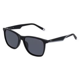 Fila FIASFI461 | Unisex-Sonnenbrille | Fassung: Vollrand, Quadratisch, Kunststoff, Schwarz Gl&auml;nzend | Glasfarbe: Grau