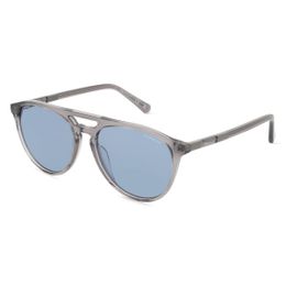Gant GA7223 | Herren-Sonnenbrille | Fassung: Vollrand, Pilot, Acetat, Grau | Glasfarbe: Blau