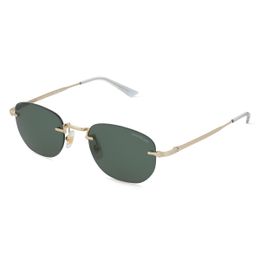 Montblanc MB0303S | Herren-Sonnenbrille | Fassung: Randlos, Eckig, Metall, Gold | Glasfarbe: Grau