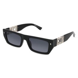 Dsquared2 ICON 0011/S | Herren-Sonnenbrille | Fassung: Vollrand, Quadratisch, Acetat, Schwarz | Glasfarbe: Grau