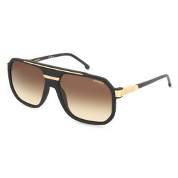 Carrera 1077/S | Herren-Sonnenbrille | Fassung: Vollrand, Eckig, Kunststoff, Schwarz Matt | Glasfarbe: Braun Verlaufend Mehrfarbig