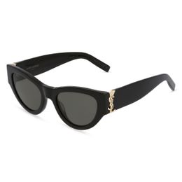SAINT LAURENT SL M94 | Damen-Sonnenbrille | Fassung: Vollrand, Cat Eye, Acetat, Schwarz | Glasfarbe: Grau