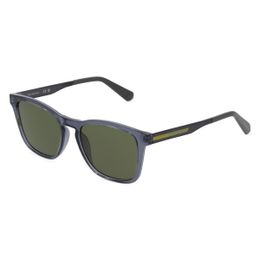 Calvin Klein CKJ22642S | Herren-Sonnenbrille | Fassung: Vollrand, Quadratisch, Kunststoff, Blau Transparent | Glasfarbe: Gr&uuml;n