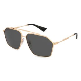 Dolce & Gabbana Dolce&Gabbana 0DG2303 | Herren-Sonnenbrille | Fassung: Vollrand, Pilot, Metall, Gold | Glasfarbe: Grau