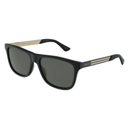 Gucci GG0687S | Unisex-Sonnenbrille | Fassung: Vollrand, Quadratisch, Kunststoff, Schwarz Gold | Glasfarbe: Grau