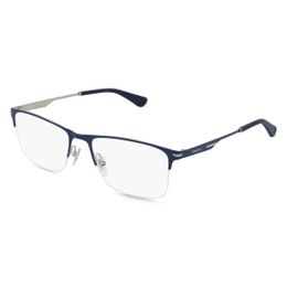 Police VPLN18 Brille Herren | Fassung: Halbrand, Quadratisch, Blau Matt
