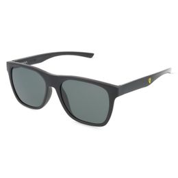 Scuderia Ferrari FZ6013D | Unisex-Sonnenbrille | Fassung: Vollrand, Quadratisch, Kunststoff, Schwarz | Glasfarbe: Grau