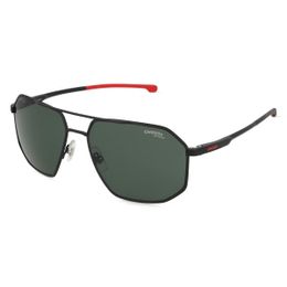 Carrera CARDUC 037/S | Herren-Sonnenbrille | Fassung: Vollrand, Quadratisch, Metall, Schwarz Matt | Glasfarbe: Gr&uuml;n