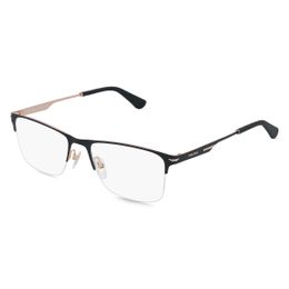 Police VPLN18 Brille Herren | Fassung: Halbrand, Quadratisch, Schwarz Matt