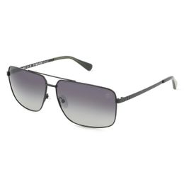 Timberland TB00030 | Unisex-Sonnenbrille | Fassung: Vollrand, Pilot, Metall, Schwarz Matt | Glasfarbe: Grau Verlaufend