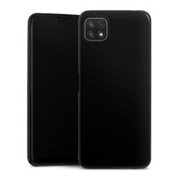 DeinDesign Galaxy A22 5G Handy Slim Case extra d&uuml;nn Silikon Handyh&uuml;lle schwarz H&uuml;lle Colour Black Unicoloured Silikon Slim Case