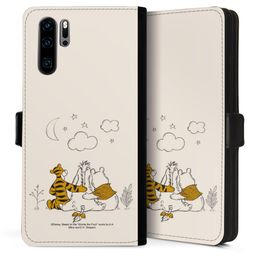 DeinDesign Huawei P30 Pro Handy Klapph&uuml;lle Handyh&uuml;lle aus Kunst Leder schwarz Flip Case Disney Winnie The Pooh Official Licensed Product Sideflip mit langer 