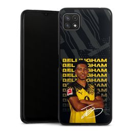 DeinDesign Galaxy A22 5G Handy Slim Case extra d&uuml;nn Silikon Handyh&uuml;lle schwarz H&uuml;lle Borussia Dortmund Jobe Bellingham Bvb Silikon Slim Case