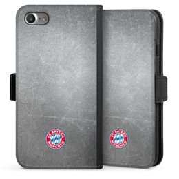 DeinDesign iPhone SE (2022) Handy Klapph&uuml;lle Handyh&uuml;lle aus Kunst Leder schwarz Flip Case Fc Bayern M&uuml;nchen Official Licensed Product Fcb Sideflip mit Lasche