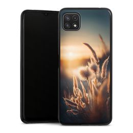 DeinDesign Galaxy A22 5G Handy Slim Case extra d&uuml;nn Silikon Handyh&uuml;lle schwarz H&uuml;lle Sun Pampasgras Nature Silikon Slim Case