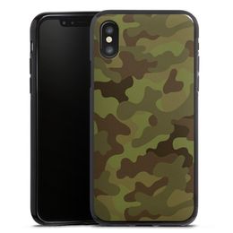 DeinDesign iPhone X Handy Silikon H&uuml;lle Case schwarz Handyh&uuml;lle Camouflage Tarnmuster Army