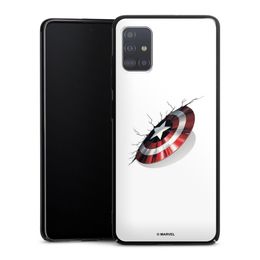 DeinDesign Galaxy A51 Handy Hard Case Schutzh&uuml;lle schwarz Smartphone Backcover Captain America Official Licensed Product Marvel Hard Case