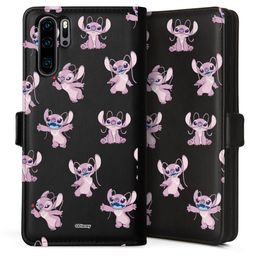 DeinDesign Huawei P30 Pro Handy Klapph&uuml;lle Handyh&uuml;lle aus Kunst Leder schwarz Flip Case Lilo & Stitch Angel Disney Sideflip mit langer Lasche
