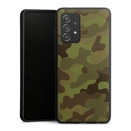 DeinDesign Galaxy A52s 5G Handy Premium Silikon H&uuml;lle Handyh&uuml;lle schwarz Case Camouflage Tarnmuster Army Silikon Premium Case