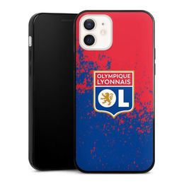 DeinDesign iPhone 12 Handy Slim Case extra d&uuml;nn Silikon Handyh&uuml;lle schwarz H&uuml;lle Olympique Lyonnais Ol Official Licensed Product Silikon Slim Case