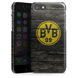 DeinDesign iPhone SE (2020) Handy Premium Case Smartphone Handyh&uuml;lle Schutzh&uuml;lle gl&auml;nzend Bvb Wooden Look Borussia Dortmund Premium Case