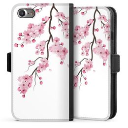 DeinDesign iPhone SE (2020) Handy Klapph&uuml;lle Handyh&uuml;lle aus Kunst Leder schwarz Flip Case Cherry Blossom Japan Aisa Sideflip mit Lasche