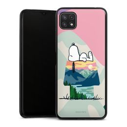 DeinDesign Galaxy A22 5G Handy Slim Case extra d&uuml;nn Silikon Handyh&uuml;lle schwarz H&uuml;lle Official Licensed Product Peanuts Snoopy Silikon Slim Case