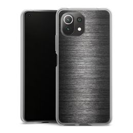 DeinDesign Xiaomi Mi 11 Lite 5G NE Handy Silikon H&uuml;lle Case transparent Handyh&uuml;lle Anthracite Metallic Look Metal Silikon Case