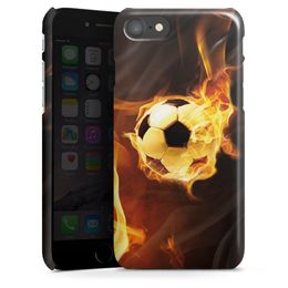 DeinDesign iPhone SE (2020) Handy Premium Case Smartphone Handyh&uuml;lle Schutzh&uuml;lle gl&auml;nzend Ball Fire Soccer Premium Case