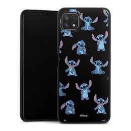 DeinDesign Galaxy A22 5G Handy Slim Case extra d&uuml;nn Silikon Handyh&uuml;lle schwarz H&uuml;lle Lilo & Stitch Disney Official Licensed Product Silikon Slim Case