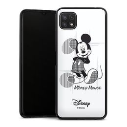 DeinDesign Galaxy A22 5G Handy Slim Case extra d&uuml;nn Silikon Handyh&uuml;lle schwarz H&uuml;lle Mickey Mouse Disney Official Licensed Product Silikon Slim Case