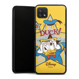 DeinDesign Galaxy A22 5G Handy Slim Case extra d&uuml;nn Silikon Handyh&uuml;lle schwarz H&uuml;lle Donald Duck Disney Official Licensed Product Silikon Slim Case