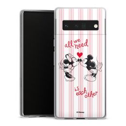 DeinDesign Google Pixel 6 Pro Handy Silikon H&uuml;lle Case transparent Handyh&uuml;lle Love Disney Silikon Case