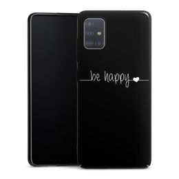 DeinDesign Galaxy A51 Handy Hard Case Schutzh&uuml;lle schwarz Smartphone Backcover Happiness Statement Sayings Hard Case