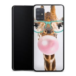 DeinDesign Galaxy A51 Handy Hard Case Schutzh&uuml;lle schwarz Smartphone Backcover Giraffe Animals Glasses Hard Case
