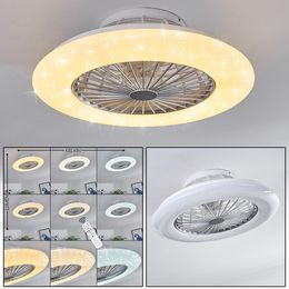 hofstein Piraeus Deckenventilator LED Titan, Wei&szlig;, 1-flammig, Fernbedienung
