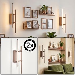 hofstein Kiron LED Wandleuchte 2er-Set, sandfarben aus Metall, schlanke Lichtst&auml;be mit warmwei&szlig;em 3000 Kelvin Licht, 1450 Lumen und 14 Watt, moderne 