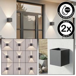 hofstein Tamarin Au&szlig;enwandleuchte 2-er Set LED Anthrazit, 1-flammig