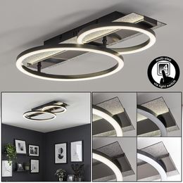 hofstein LED Ring-Deckenleuchte Kordex mit Glitzereffekt, Memoryfunktion, 4000 Kelvin neutralwei&szlig; 890 Lumen bei 4000 Kelvin, flache Bauform f&uuml;r Esszimmer und Flur, 30 Watt f&uuml;r direktes Deckenlicht