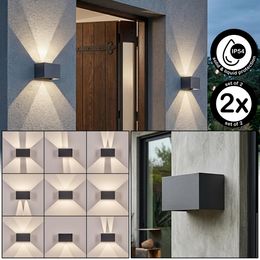 hofstein Tamarin Au&szlig;enwandleuchte 2-er Set LED Anthrazit, 1-flammig