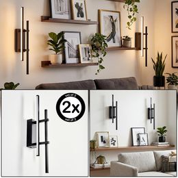 hofstein Kiron moderne LED Wandleuchte innen im 2er-Set aus Metall mit wei&szlig;em Lichtprofil 3000 Kelvin, 1450 Lumen und 14 Watt, H&ouml;he 45,4 cm, l&auml;ngliches Stab-