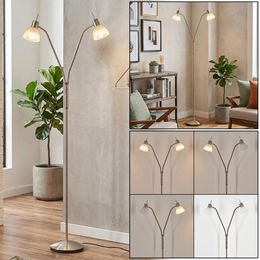 hofstein Arcen Stehleuchte LED Nickel-Matt, 2-flammig