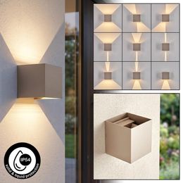 hofstein LED Up-&-Down-Au&szlig;enwandleuchte Tamarin, Klappen, 3000 Kelvin warmwei&szlig;, f&uuml;r den Hauseingang quadratisches Metallgeh&auml;use f&uuml;r Fassade, Garten und 
