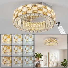 hofstein LED Deckenleuchte Seloria mit Fernbedienung, Lichtfarbe einstellbar 2700-6000 Kelvin dimmbar, Lichtfarbe 2700-6000 Kelvin, 1206 Lumen, Metall in Chrom