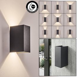 hofstein Hoods LED Au&szlig;enwandleuchte Up Down anthrazit IP44 mit verstellbarem Lichtkegel eckige Fassadenleuchte aus Metall f&uuml;r Terrasse und Garten, 4000 Kelvin,