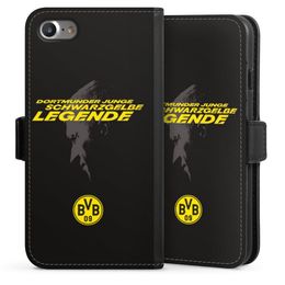 DeinDesign iPhone SE (2022) Handy Klapph&uuml;lle Handyh&uuml;lle aus Kunst Leder schwarz Flip Case Borussia Dortmund Marco Reus Bvb Sideflip mit Lasche